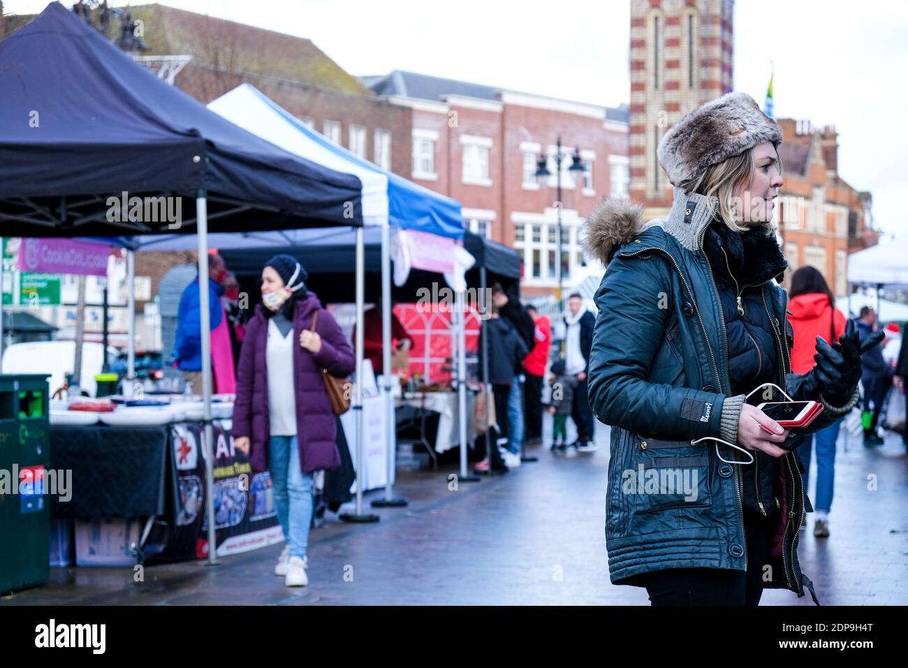 Epsom Surrey, London UK, December19 2020, Attractive Woman Holding A ...