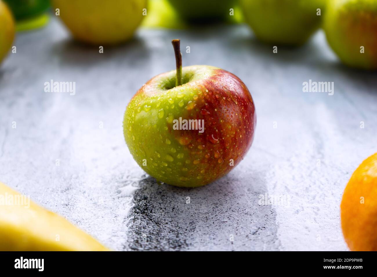 Green apple lies in hi-res stock photography and images - Alamy