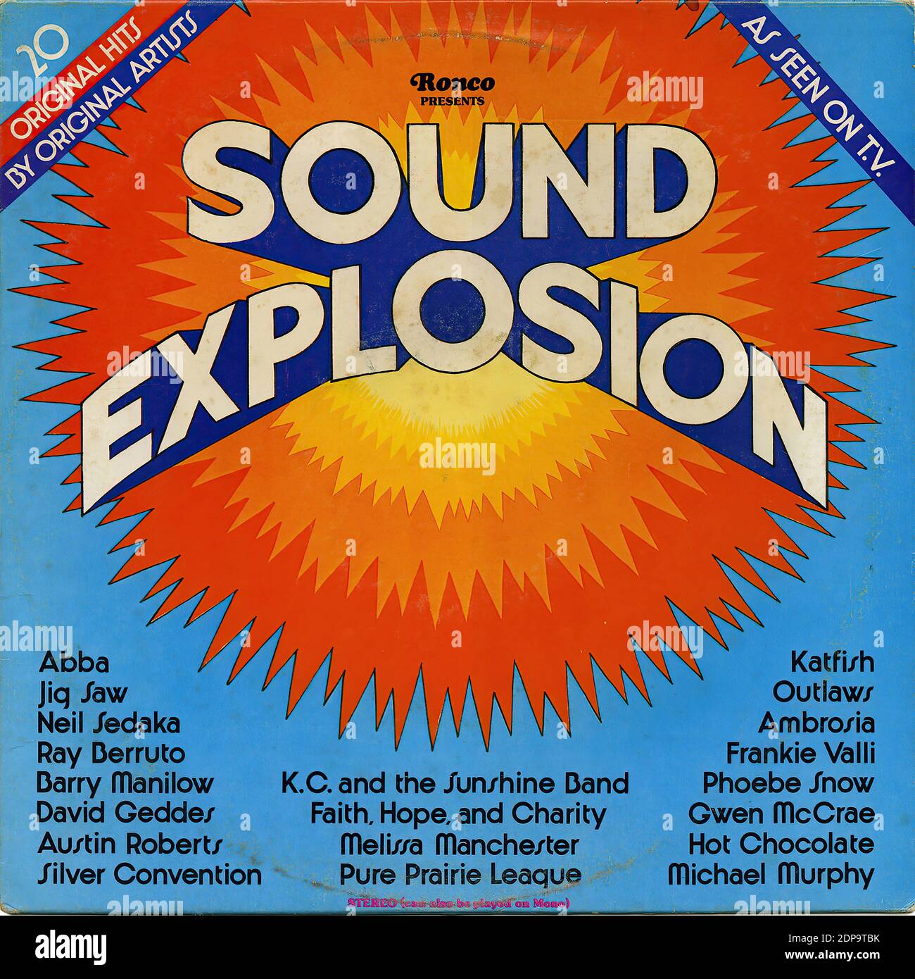 Sound Explosion - Vintage Record Cover Stock Photo - Alamy