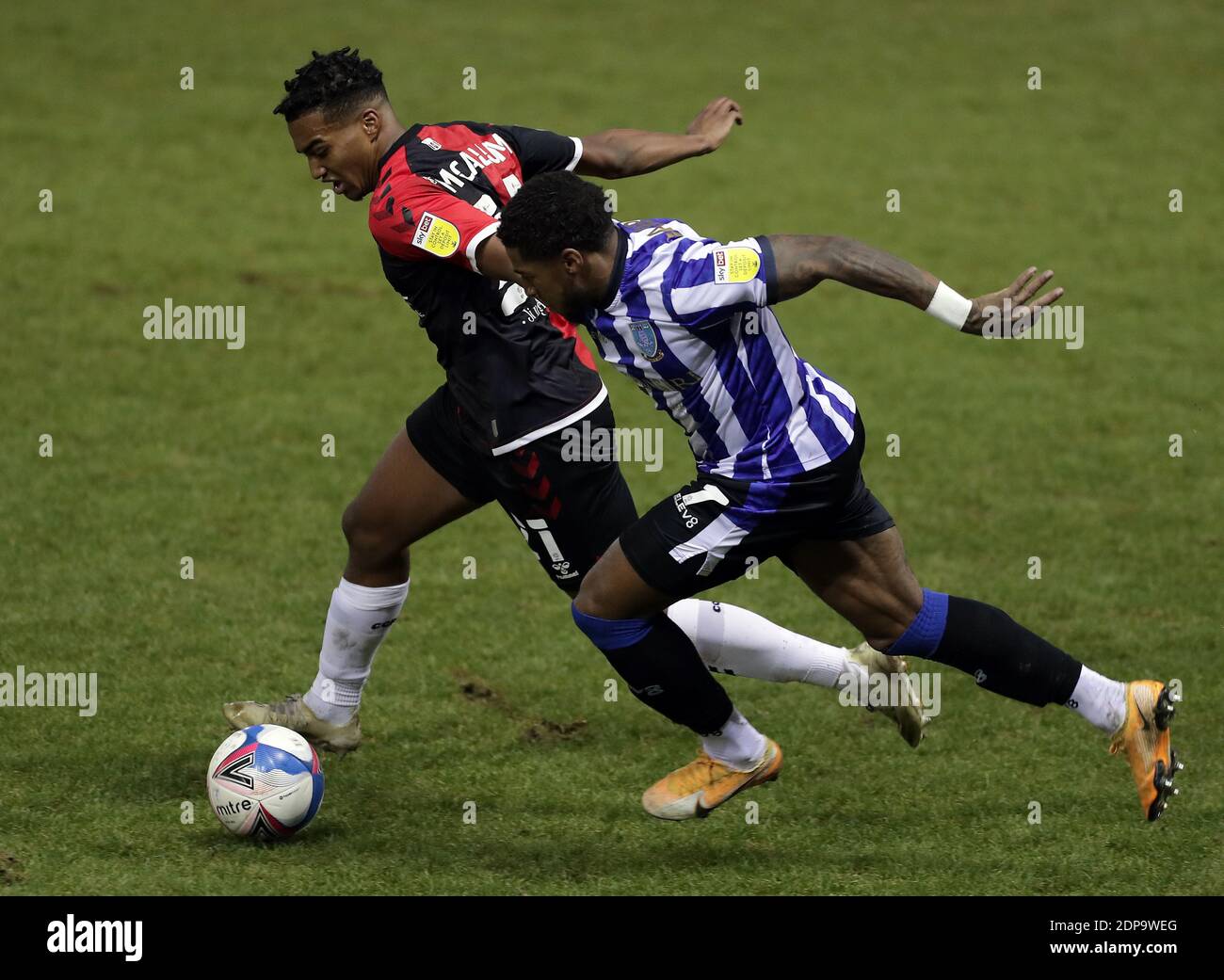 Coventry City's Sam McCallum (left) and Sheffield Wednesday's Kadeem ...