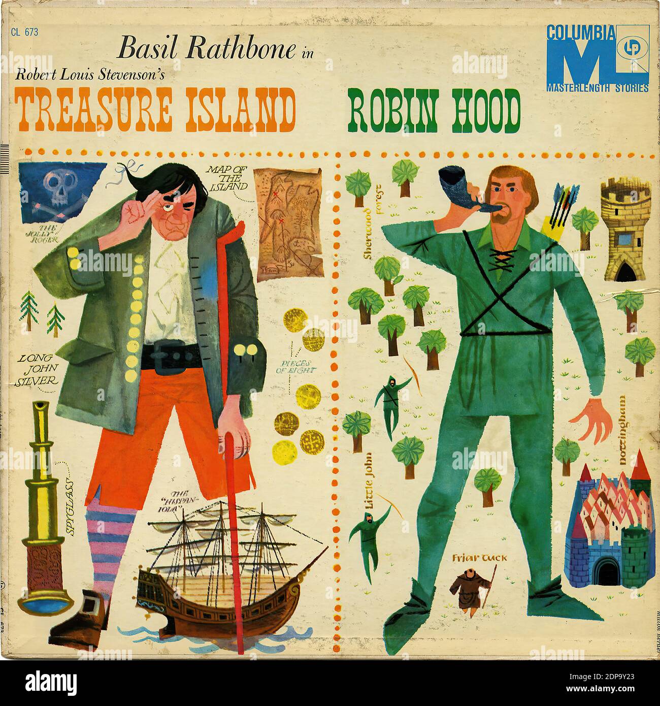Robin Hood Treasure Island - Vintage Record Cover Stock Photo - Alamy