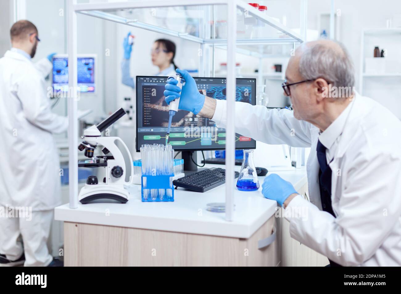 Healthcare specialist in chemistry laboratory doing scientific research ...