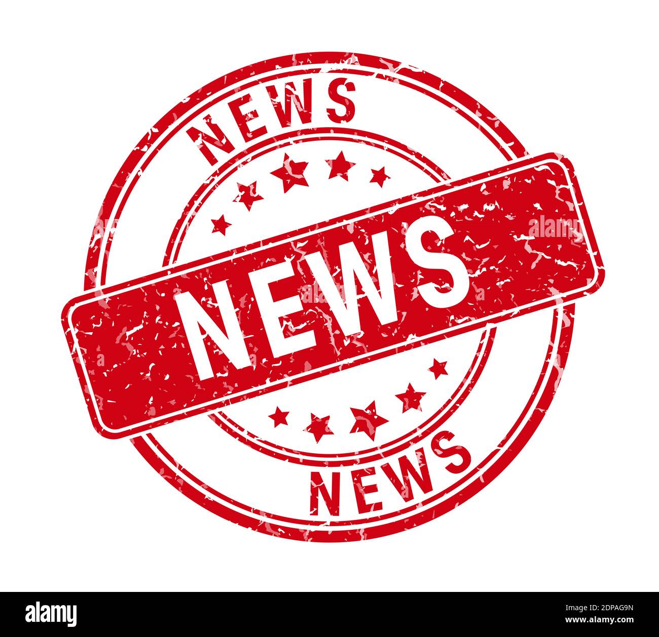 NEWS. An impression of a seal or stamp with scuffs. Grunge style. Flat ...