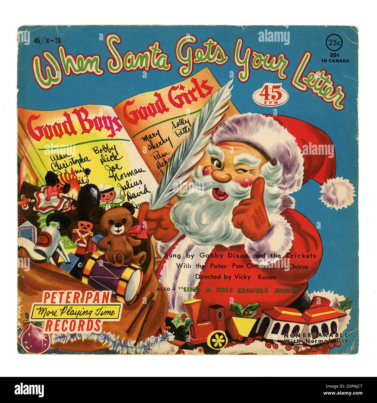 When Santa Gets Your Letter - Vintage Record Cover Stock Photo - Alamy
