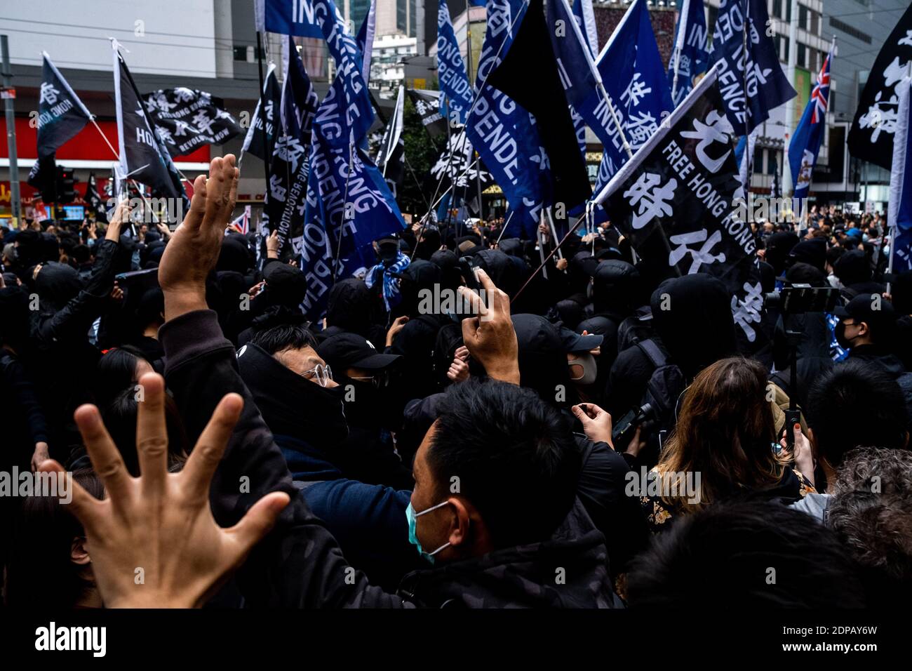 Great march of the pro-democracy movement for the New Year. Hong Kong ...