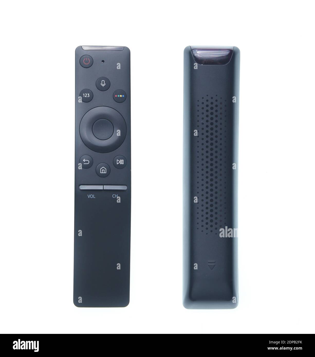 Modern tv remote isolated on white background.Set of two different ...