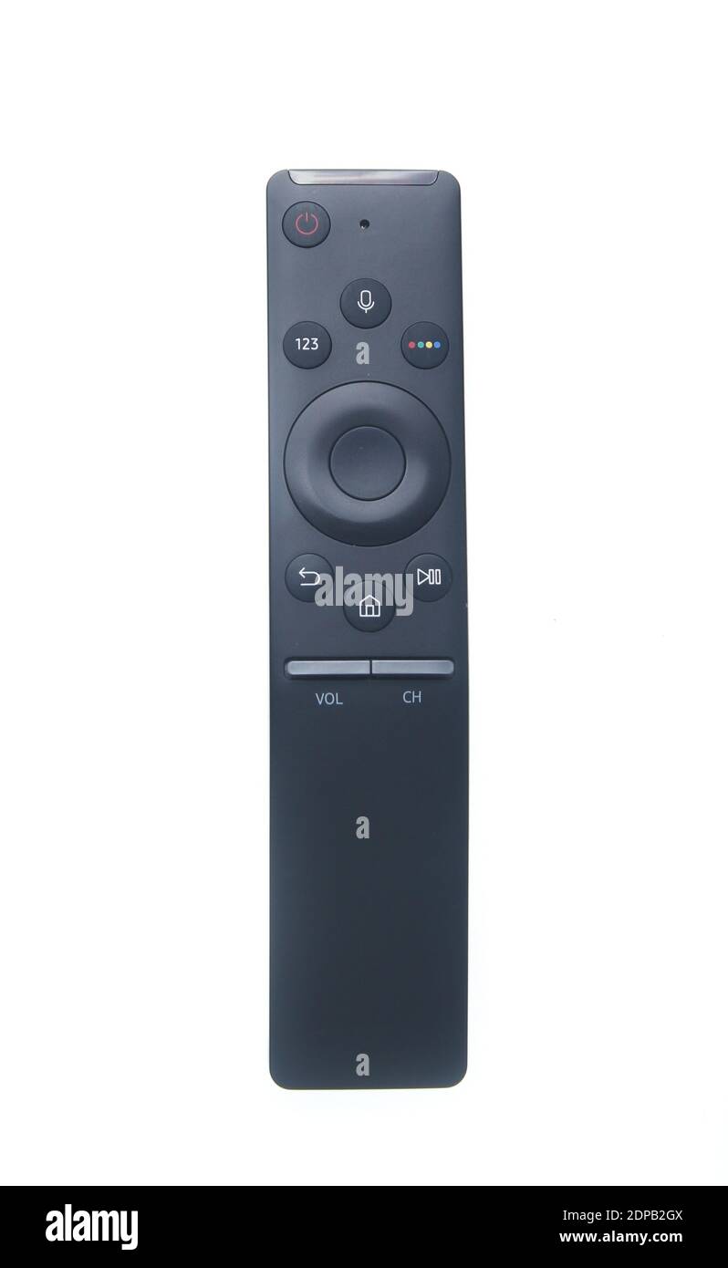 Modern tv remote isolated on white background Stock Photo - Alamy