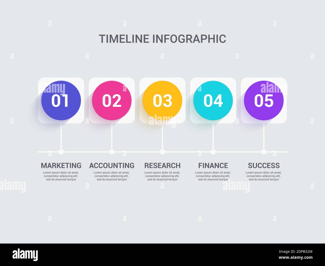 Modern abstract 3D infographic template with steps for success. Business circle template with ...
