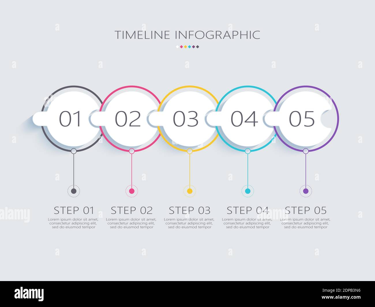 Modern abstract 3D infographic template with steps for success. Business circle template with ...