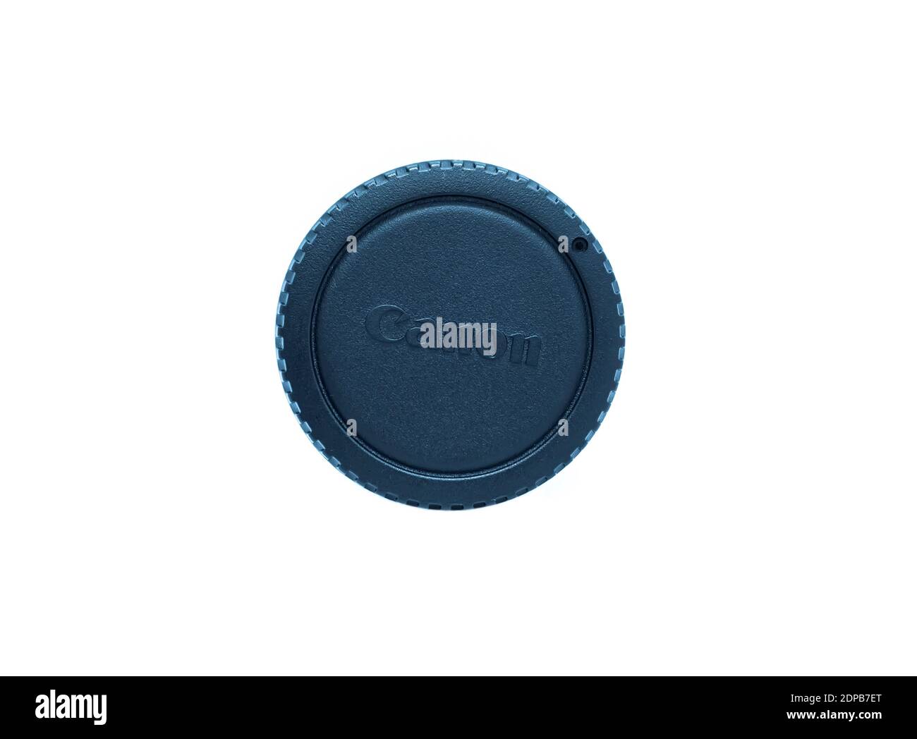 Black Plastic Canon Camera Cap on White Backgrounds Stock Photo - Alamy