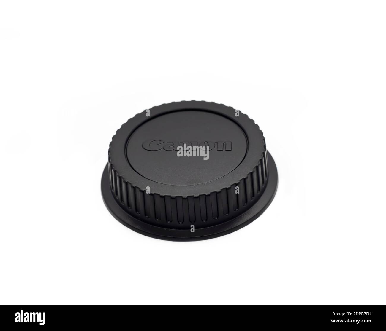 Black Plastic Canon Camera Lens Cap on White Backgrounds Stock Photo - Alamy