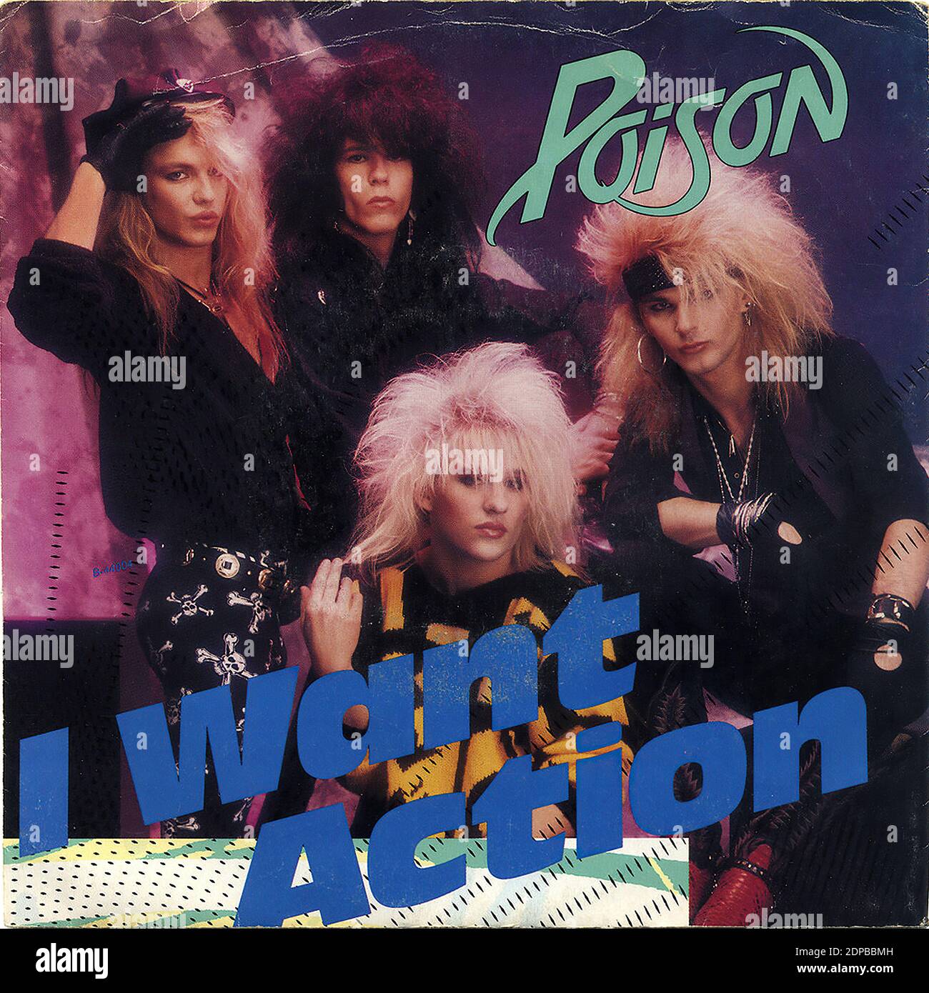 I Want Action, Poiso - Vintage Record Cover Stock Photo - Alamy