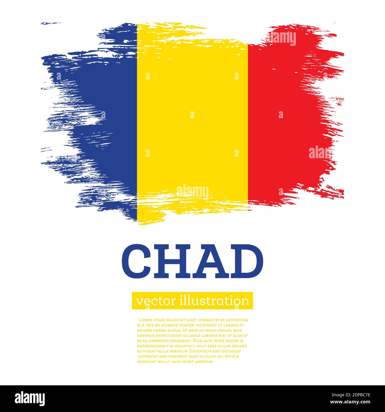 Chad Flag with Brush Strokes. Vector Illustration. Independence Day ...
