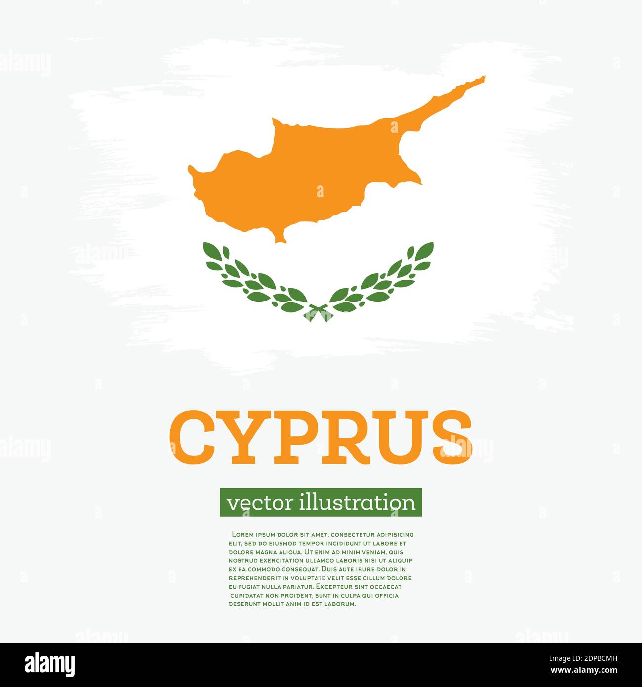 Cyprus Flag with Brush Strokes. Vector Illustration. Independence Day ...