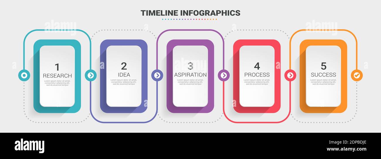 Abstract 3D Infographic thin line infographic template with 5 steps ...