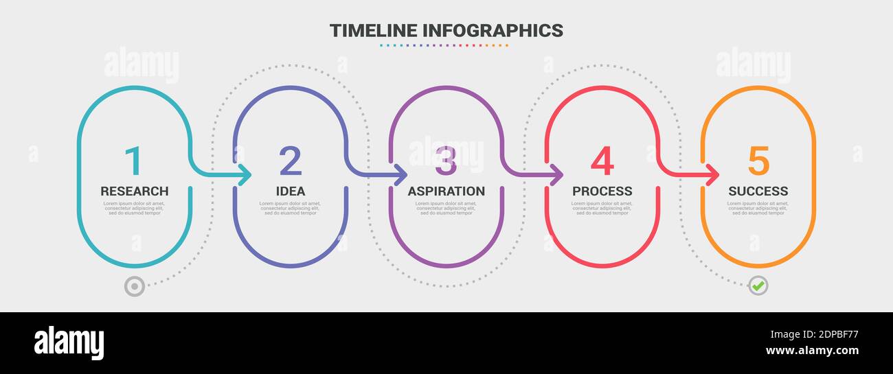 Thin line infographic template with 5 steps. Modern business concept ...