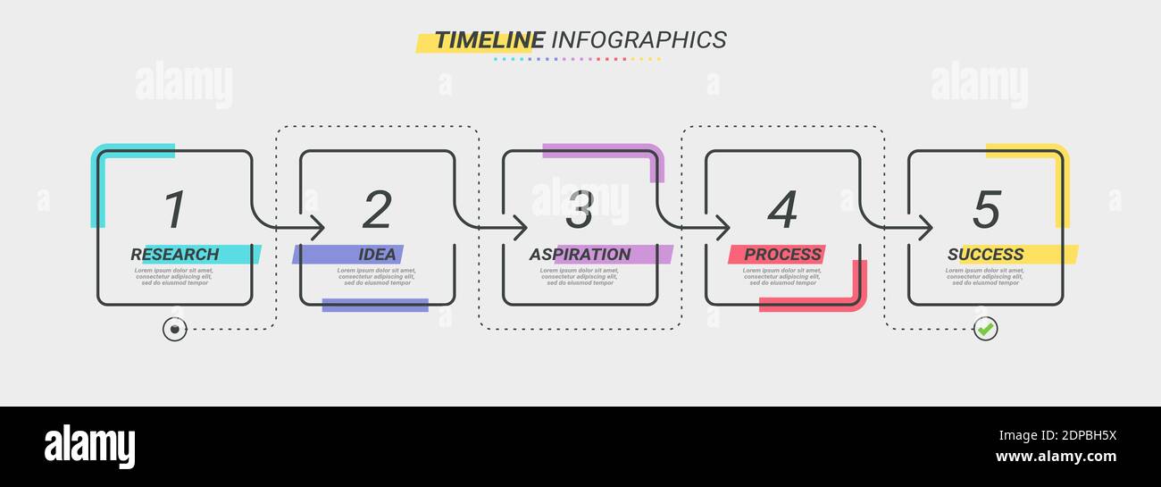Thin line infographic template with 5 steps. Modern business concept ...