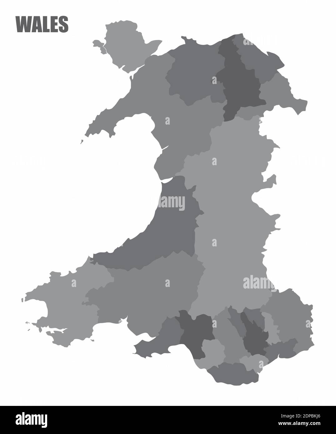 Wales regions map Stock Vector Image & Art - Alamy