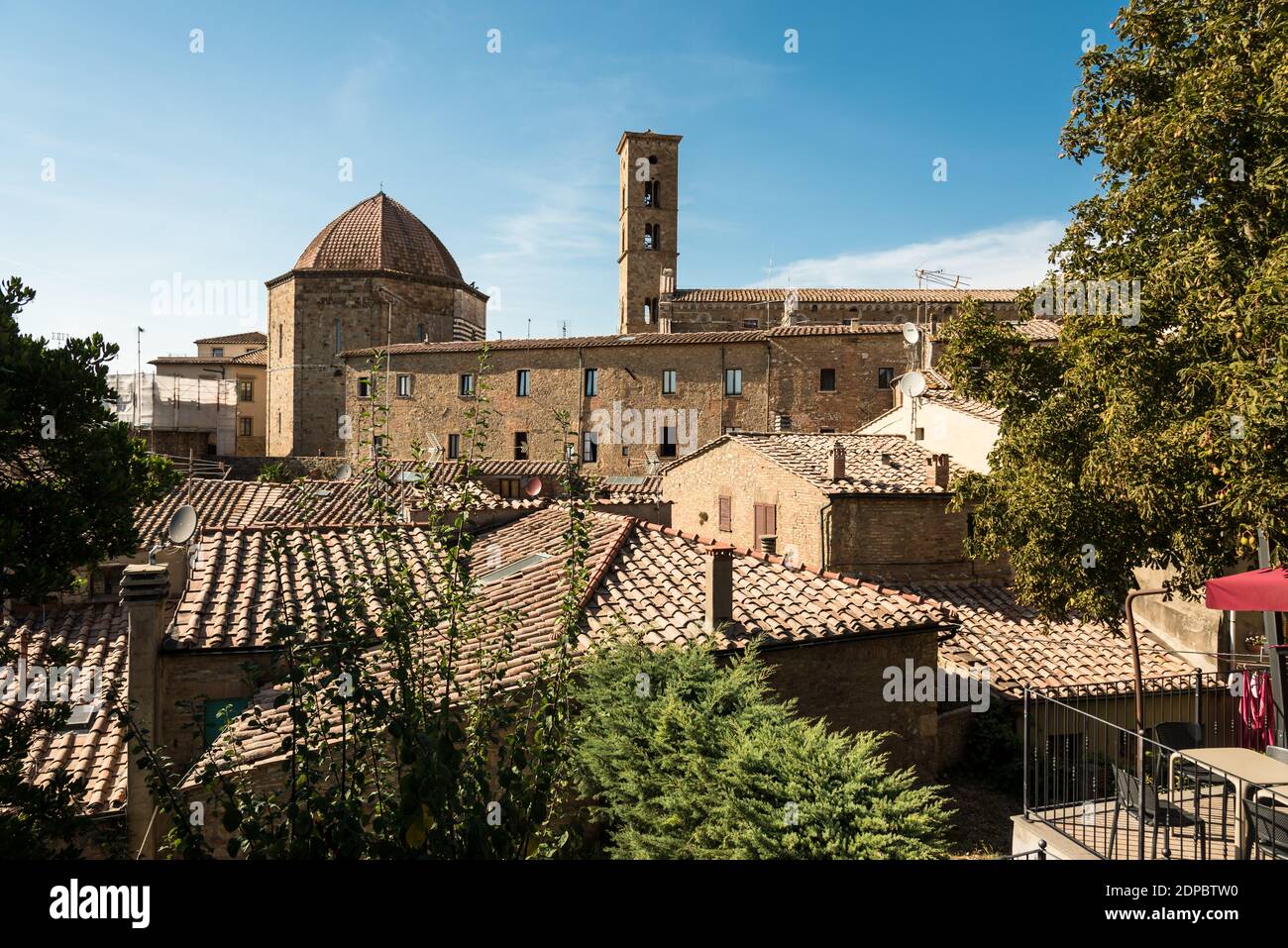 Tuscany, Volterra town skyline, church and panorama during day. Italy ...