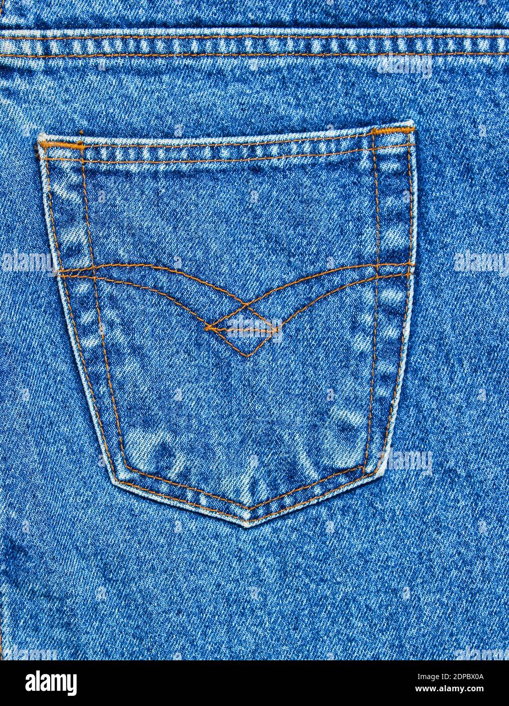 Jeans back pocket texture Stock Photo - Alamy