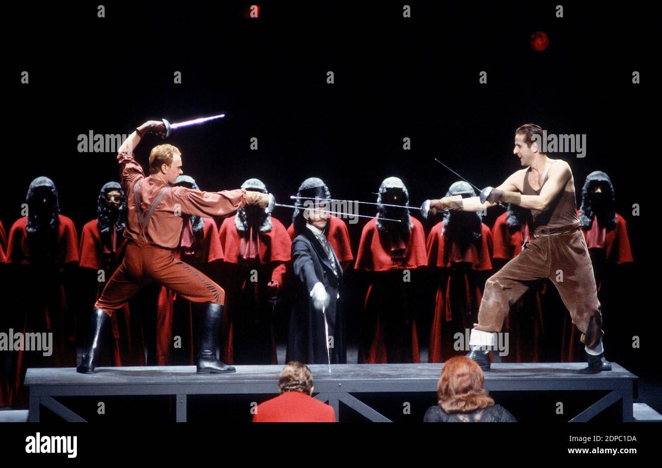 left: Pierre Wilkner (Laertes) right: Peter Stormare (Hamlet) in HAMLET ...