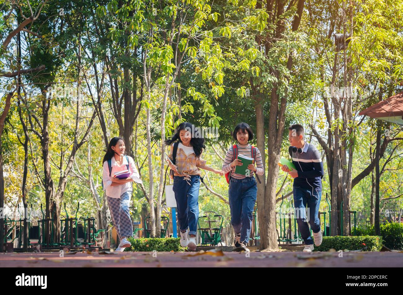 Student running in road hi-res stock photography and images - Alamy