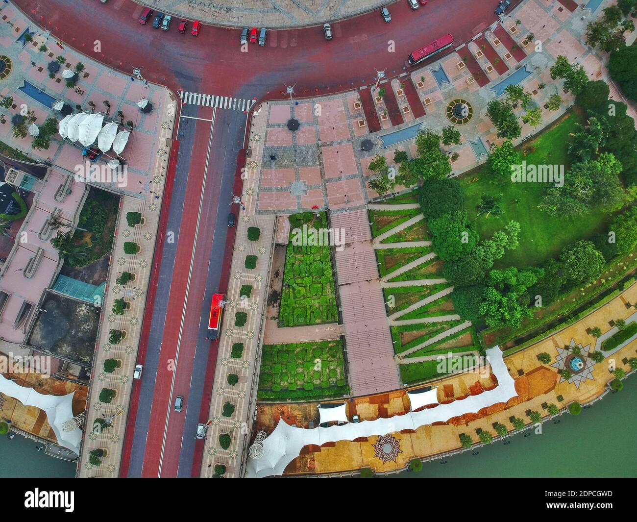 Aerial View Of Road And Trees Stock Photo - Alamy