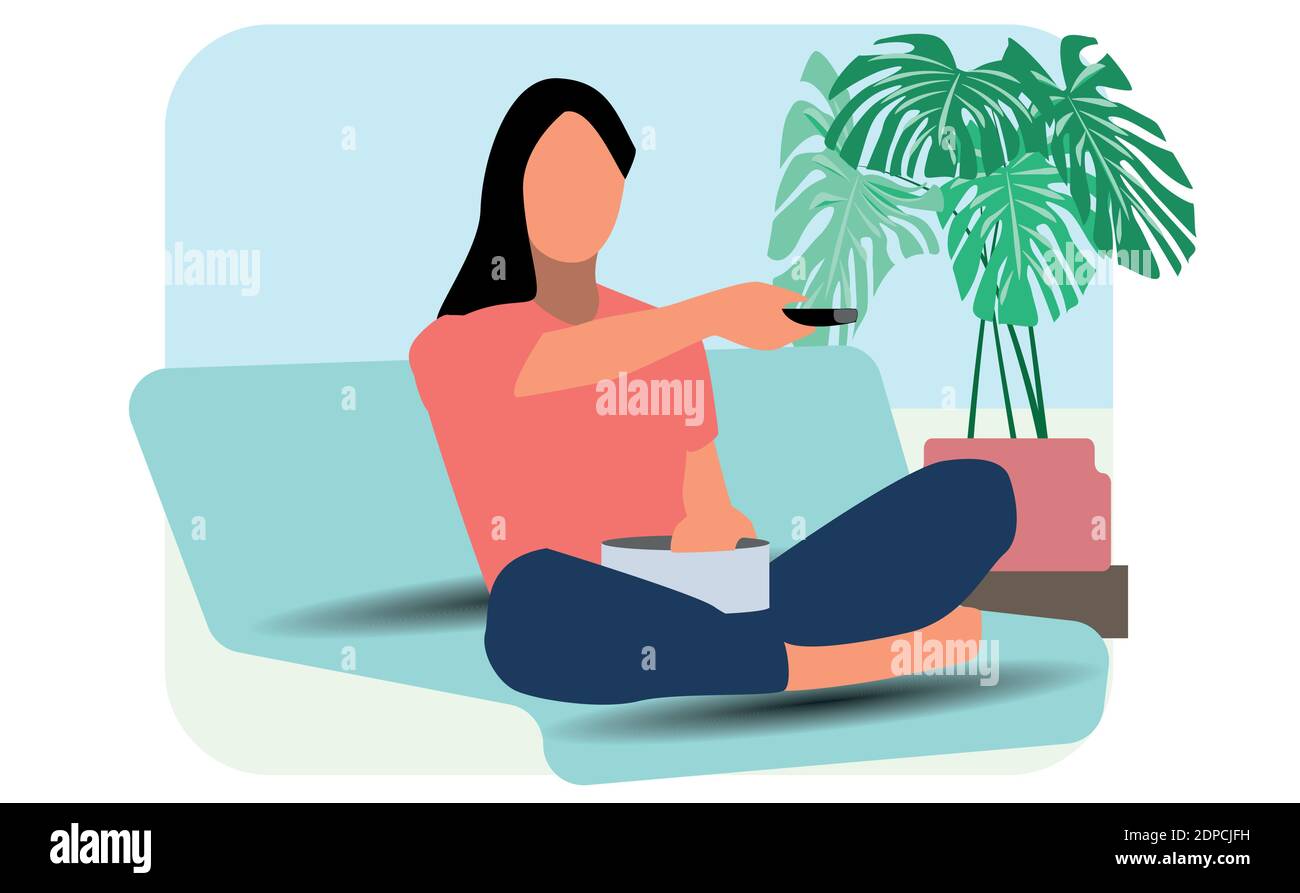 Online working on self isolation Stock Vector Images - Alamy