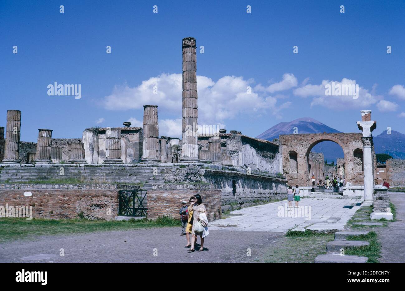 Archive scan of ruins of Pompeii comune destroyed by eruption of Mount ...