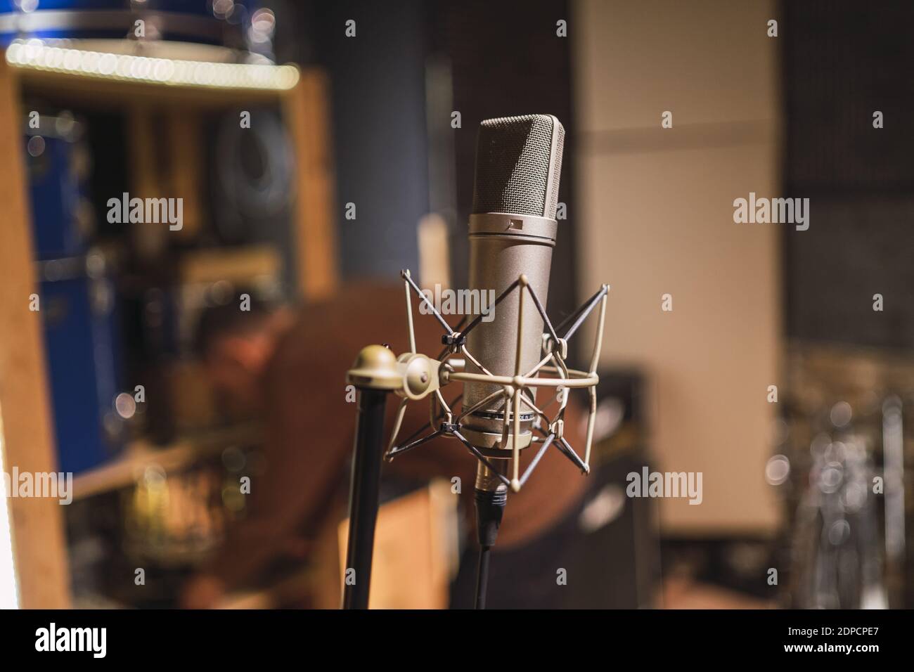 A professional microphone in the recording studio Stock Photo - Alamy