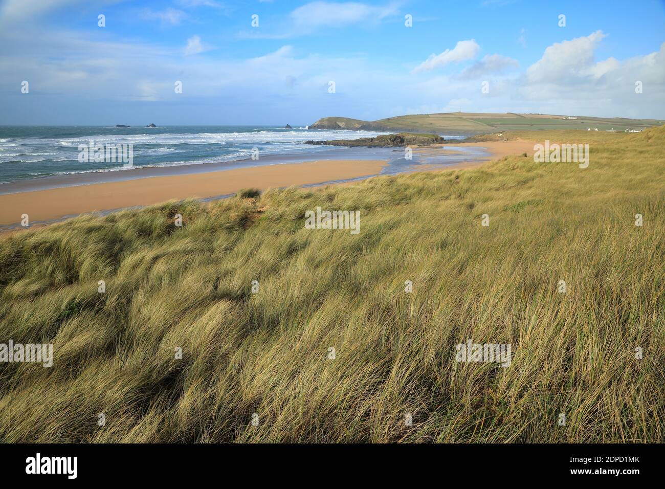 Constantine bay - winter view, North Cornwall, England, UK Stock Photo ...
