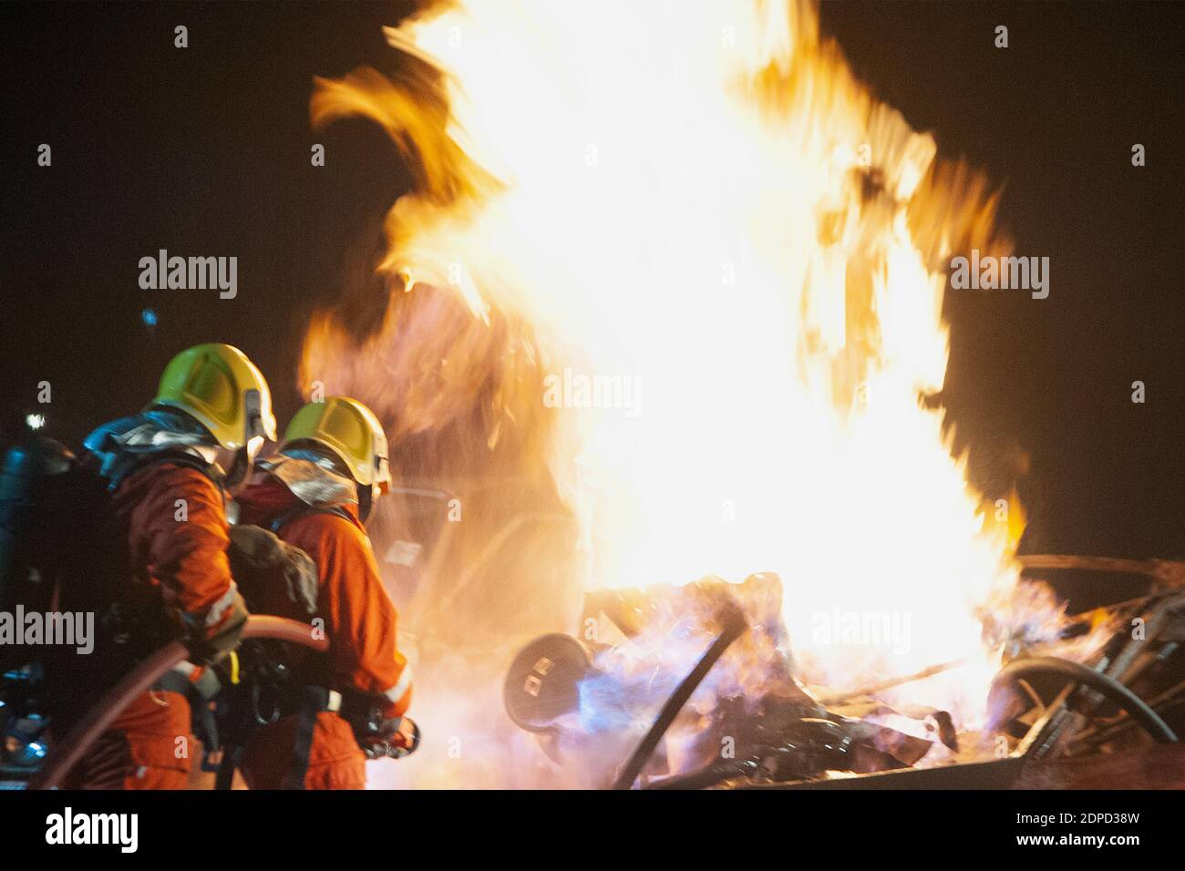 Man Working On Fire Stock Photo - Alamy