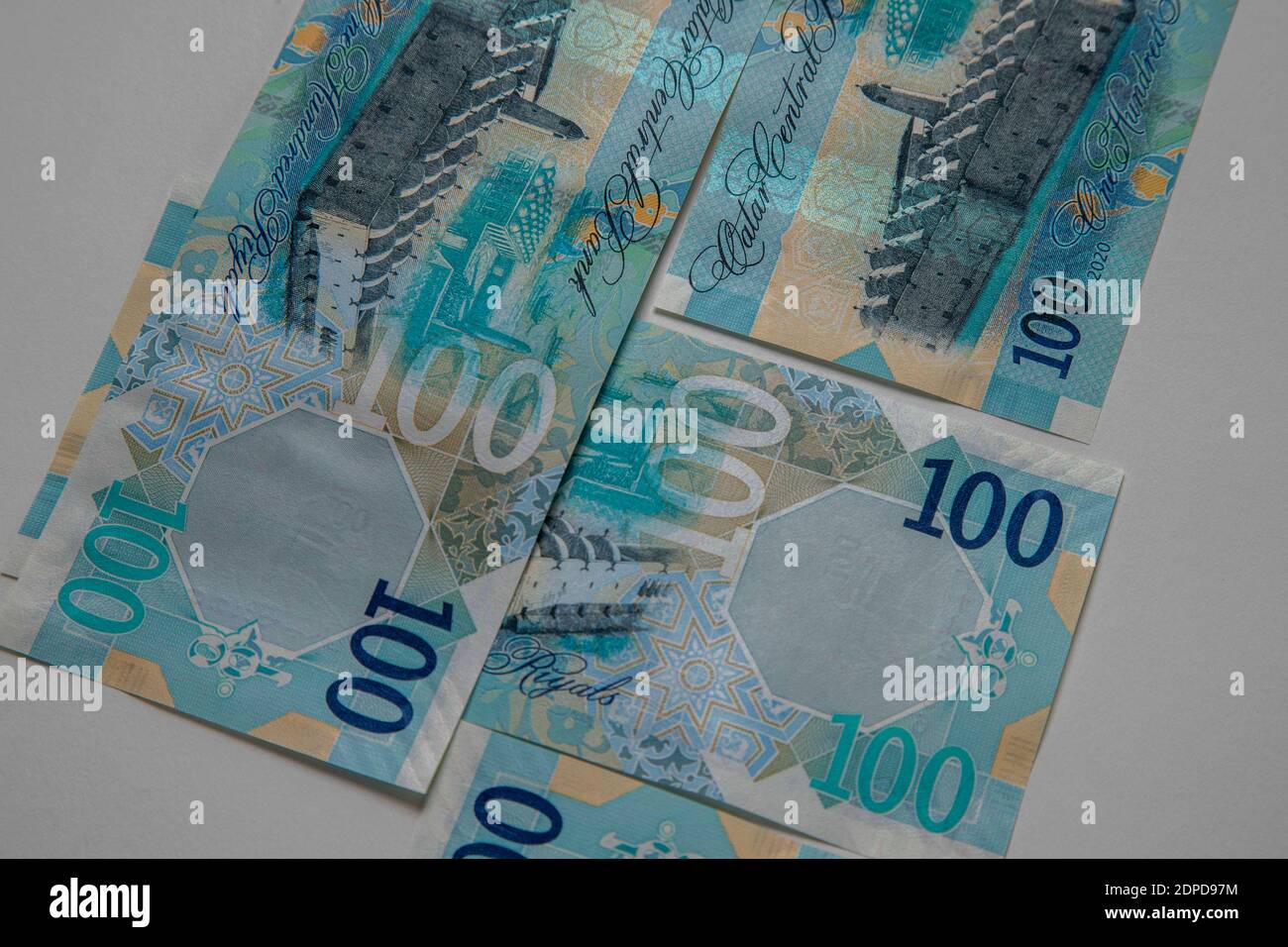 Qatar Currency New .Qatari Riyal ,Notes,500,100,50 on white background ...