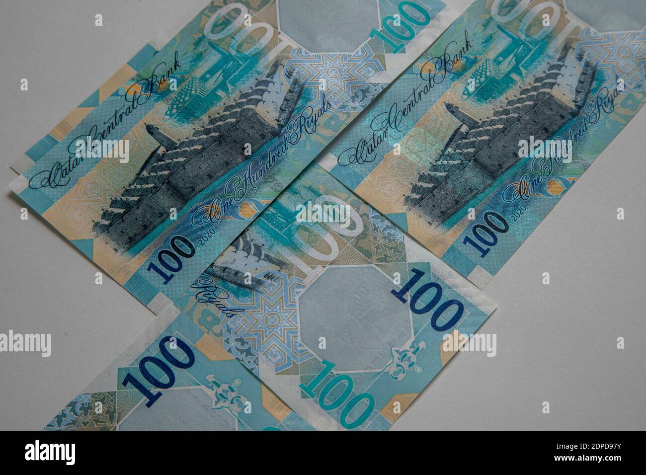 Qatar Currency New .Qatari Riyal ,Notes,500,100,50 on white background ...