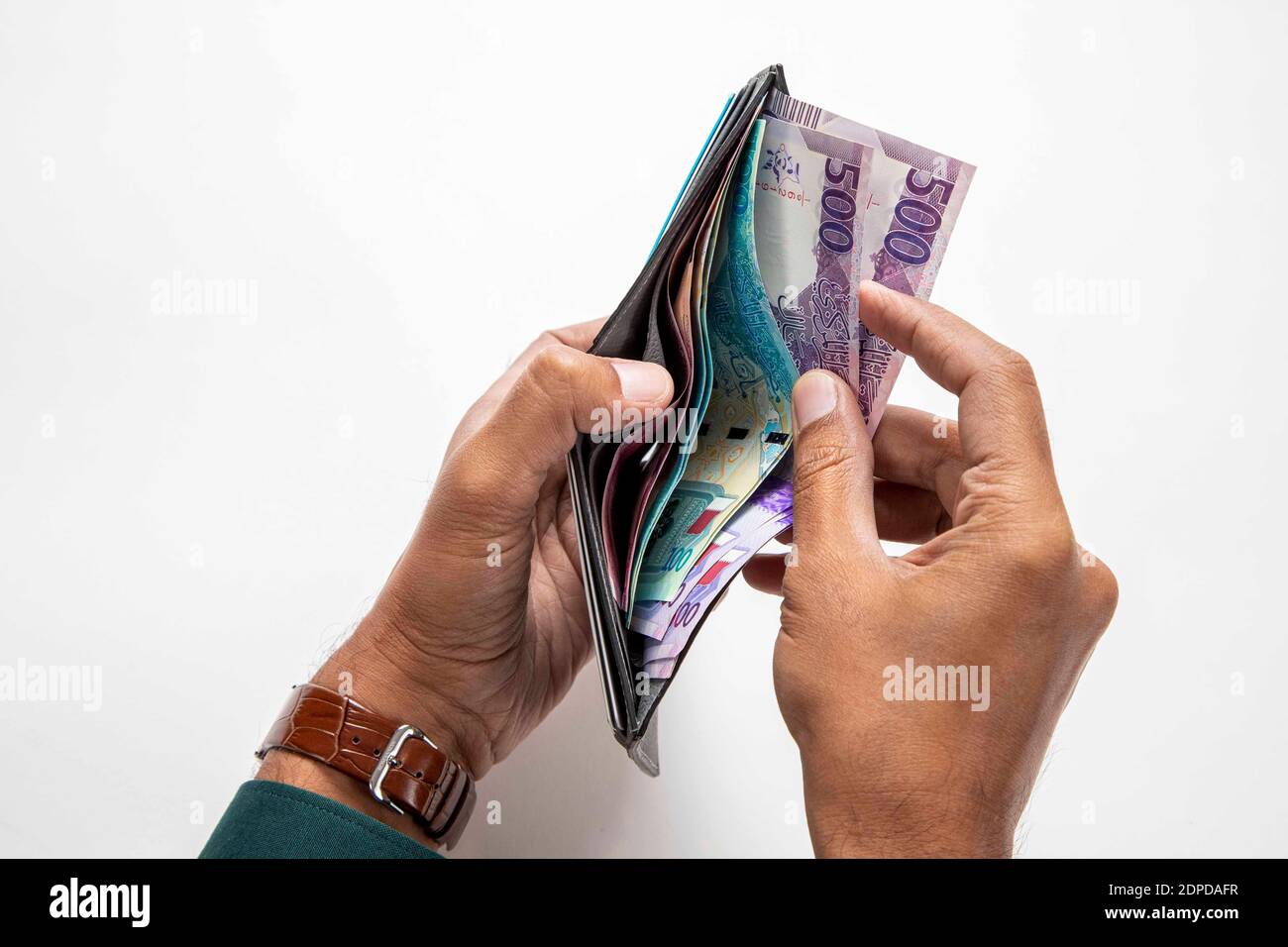 Qatar Currency New .Qatari Riyal ,Notes,500,100,50 on white background ...