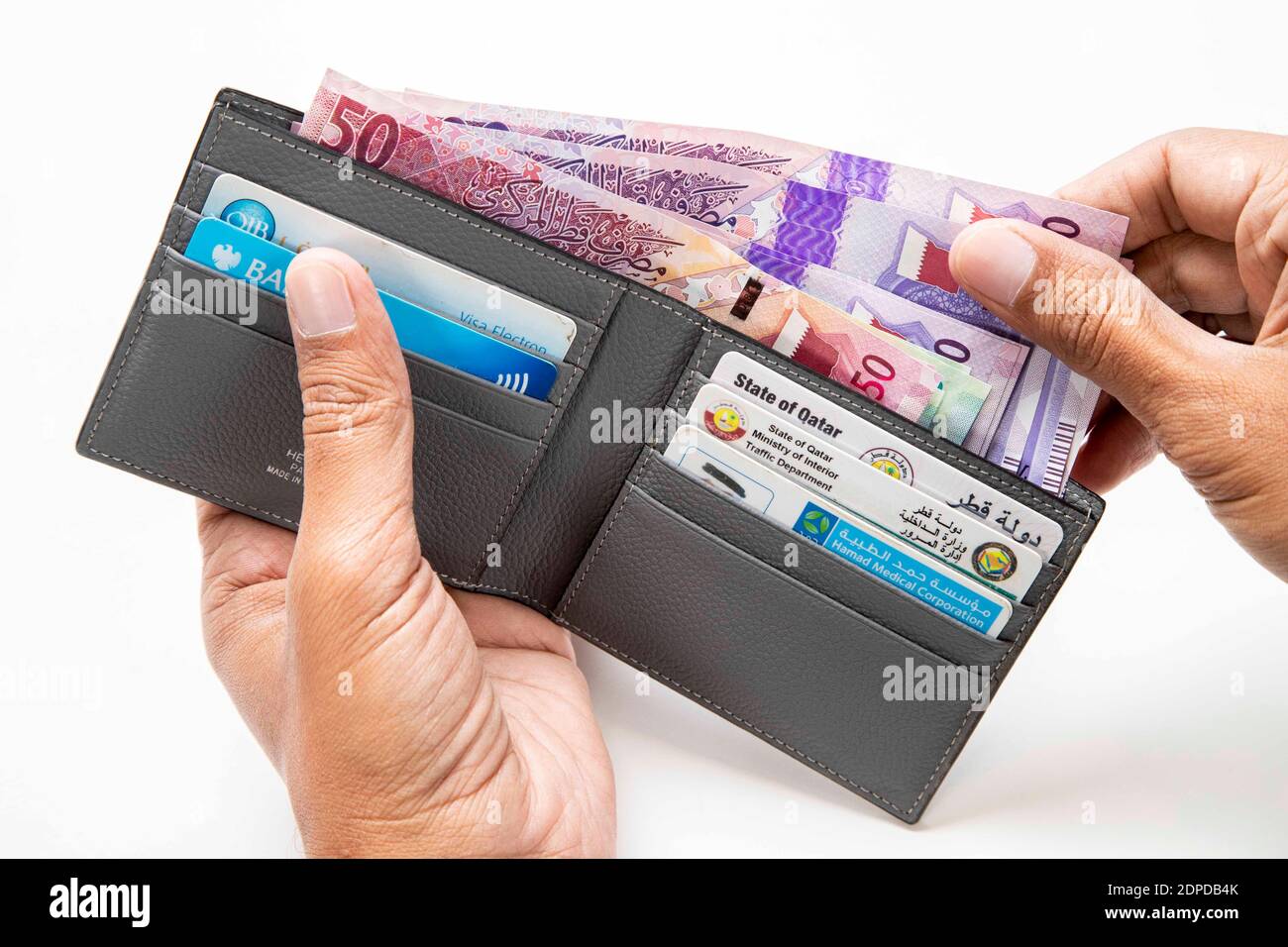 Qatar Currency New .Qatari Riyal ,Notes,500,100,50 on white background ...