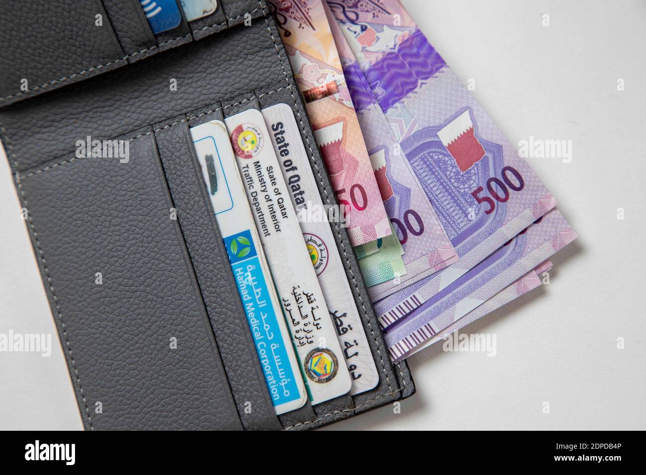 Qatar Currency New .Qatari Riyal ,Notes,500,100,50 on white background ...