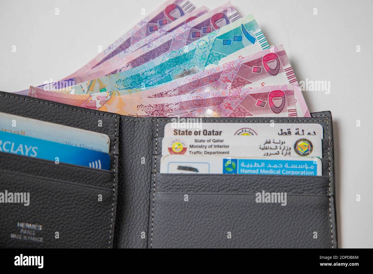 Qatar Currency New .Qatari Riyal ,Notes,500,100,50 on white background ...