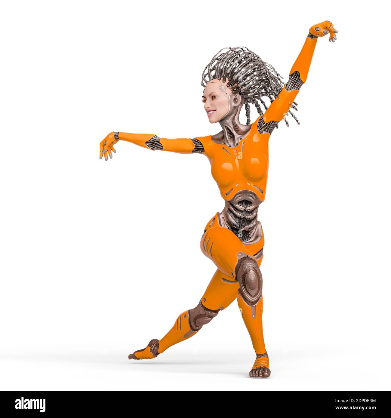 super cyborg is dancing ballet, 3d illustration Stock Photo - Alamy
