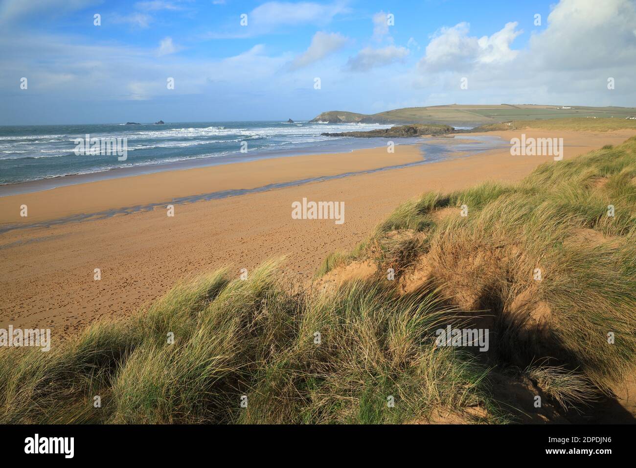 Constantine bay - winter view, North Cornwall, England, UK Stock Photo ...