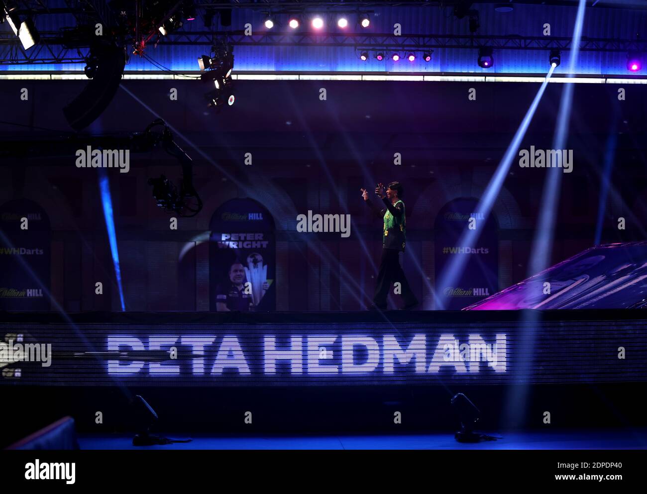 Deta Hedman during the walk on during day five of the William Hill ...