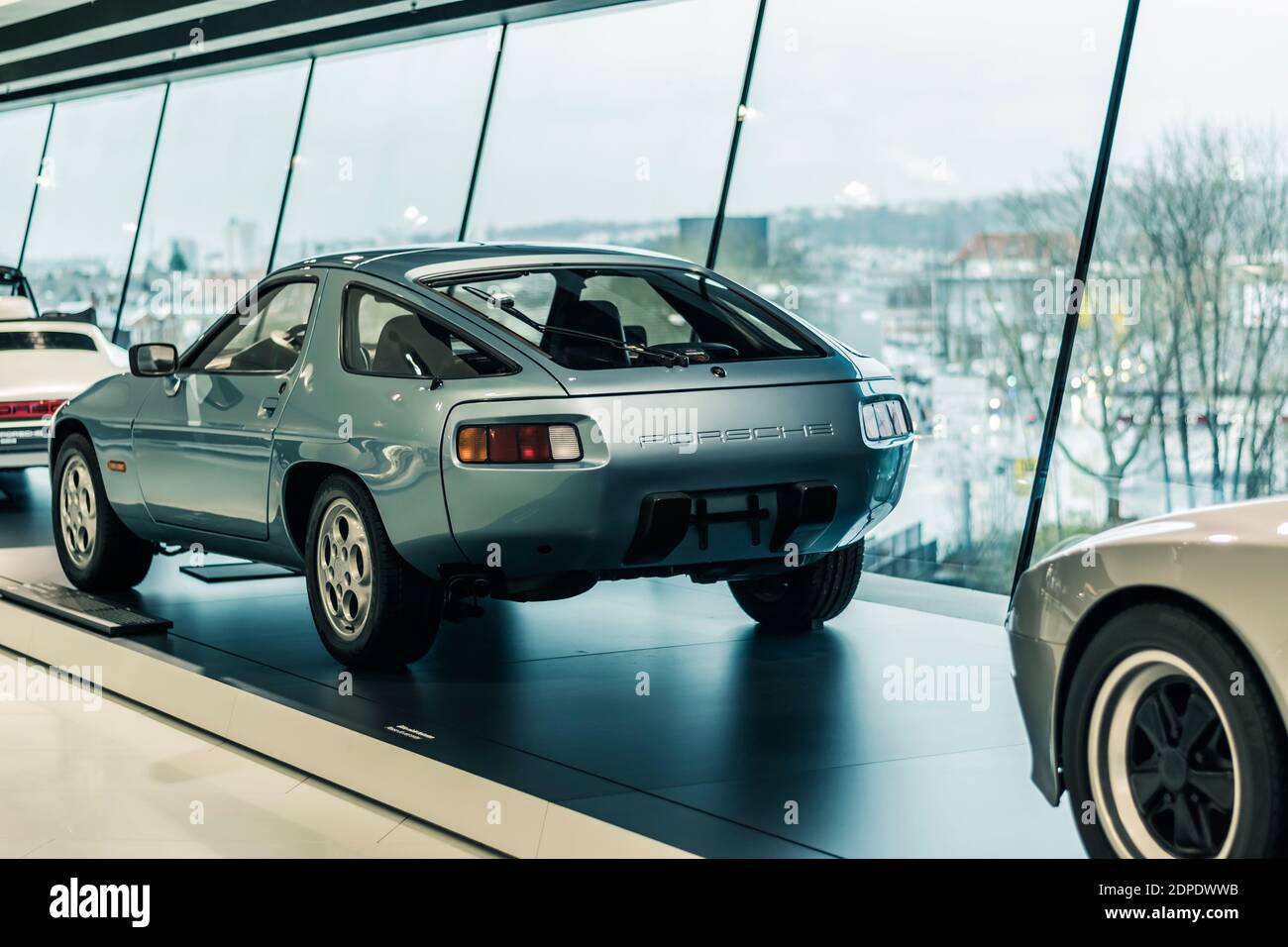 STUTTGART, Germany 6 March 2020: The Porsche 928 s in Porsche Museum ...