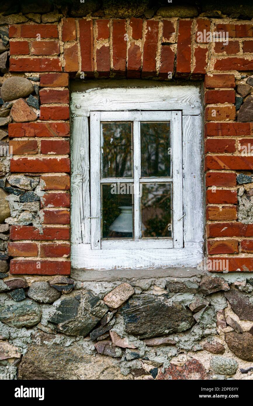An old small wooden window in an old barn Stock Photo - Alamy
