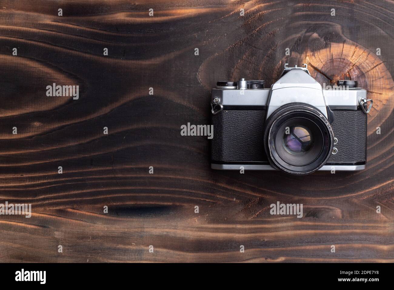 A top view of a professional camera on the table Stock Photo - Alamy