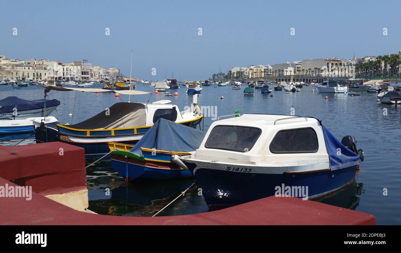 Marsaskala harbour in summer Stock Photo - Alamy