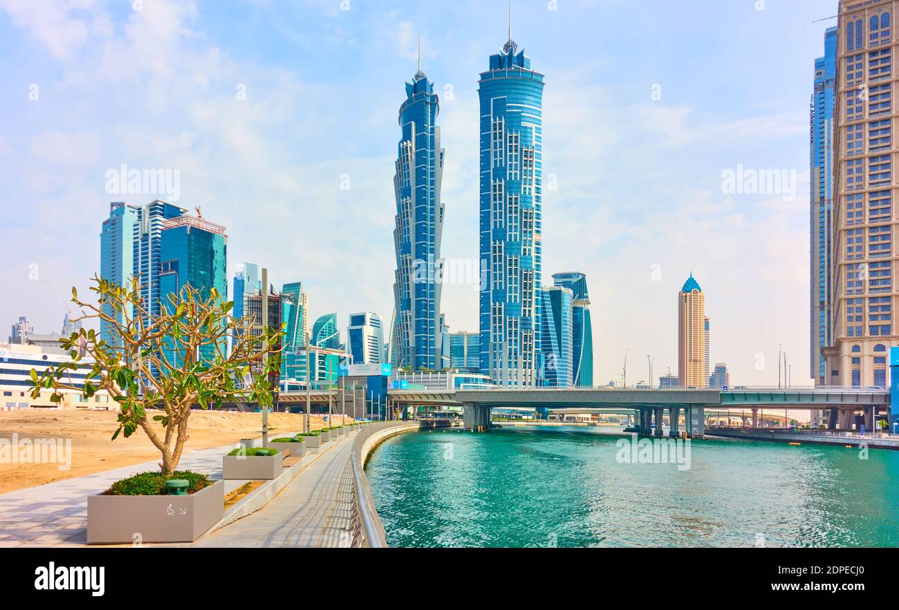 Dubai, UAE - February 02, 2020: The Creek and new waterfront in Dubai ...