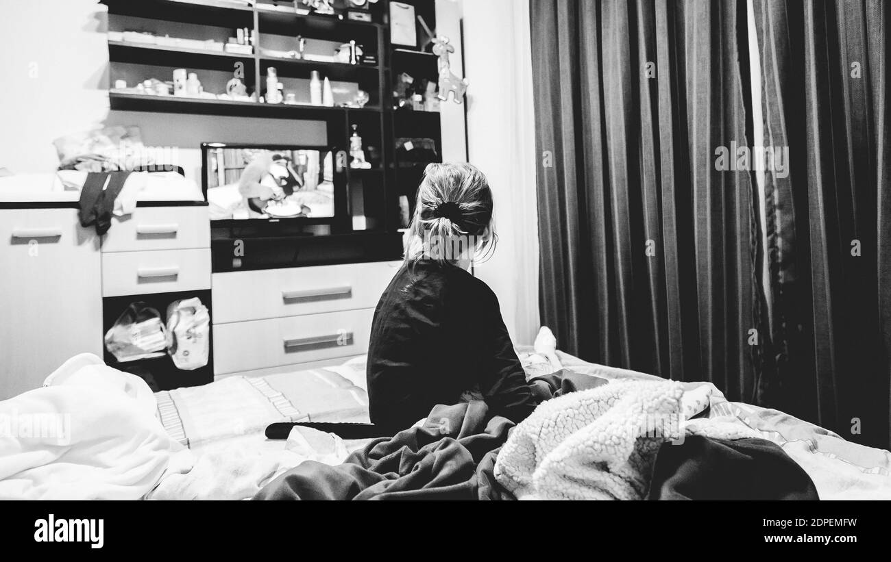 Adult female people home Black and White Stock Photos & Images - Alamy