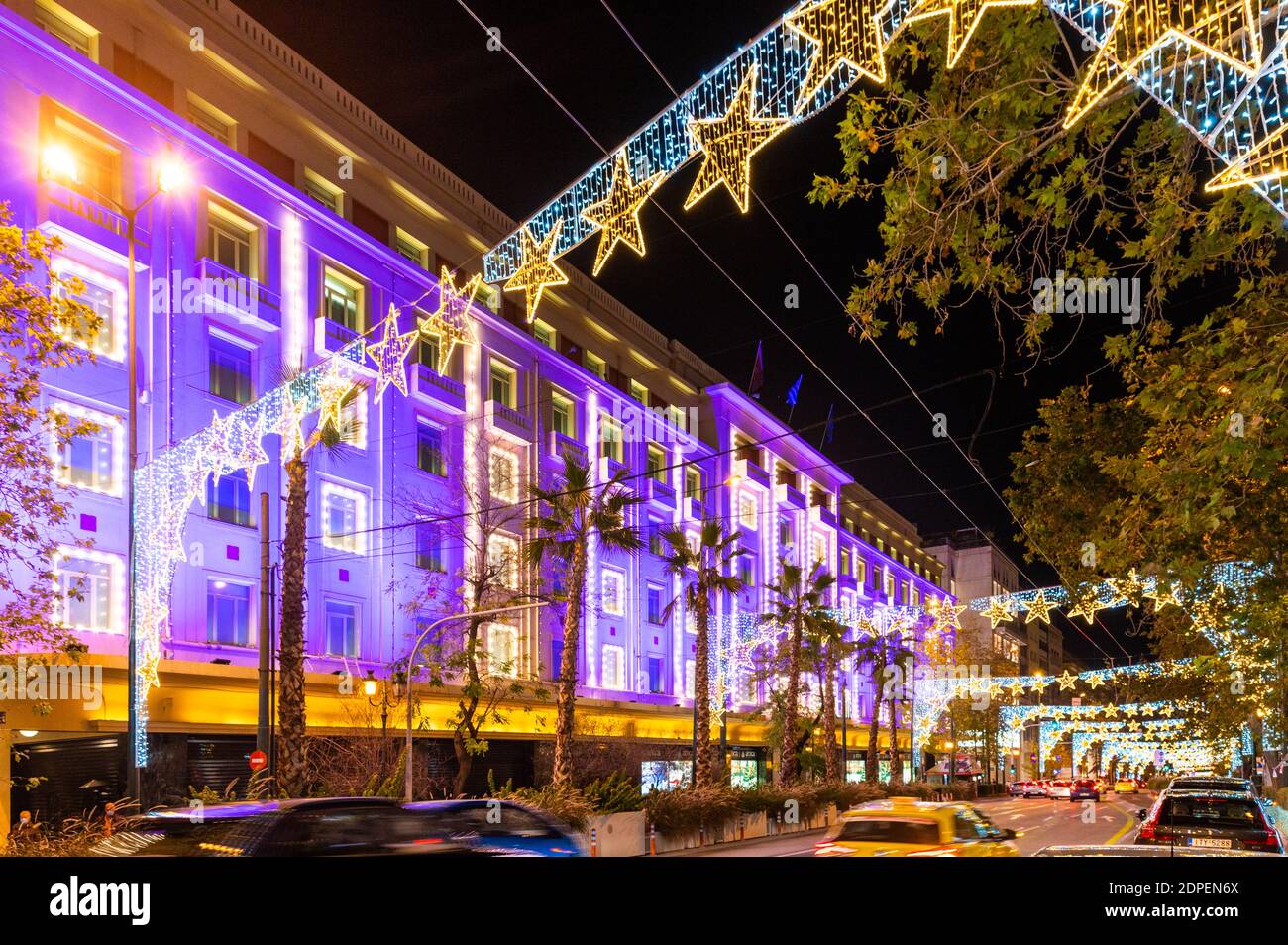 Christmas lights in Athens, Greece Stock Photo - Alamy