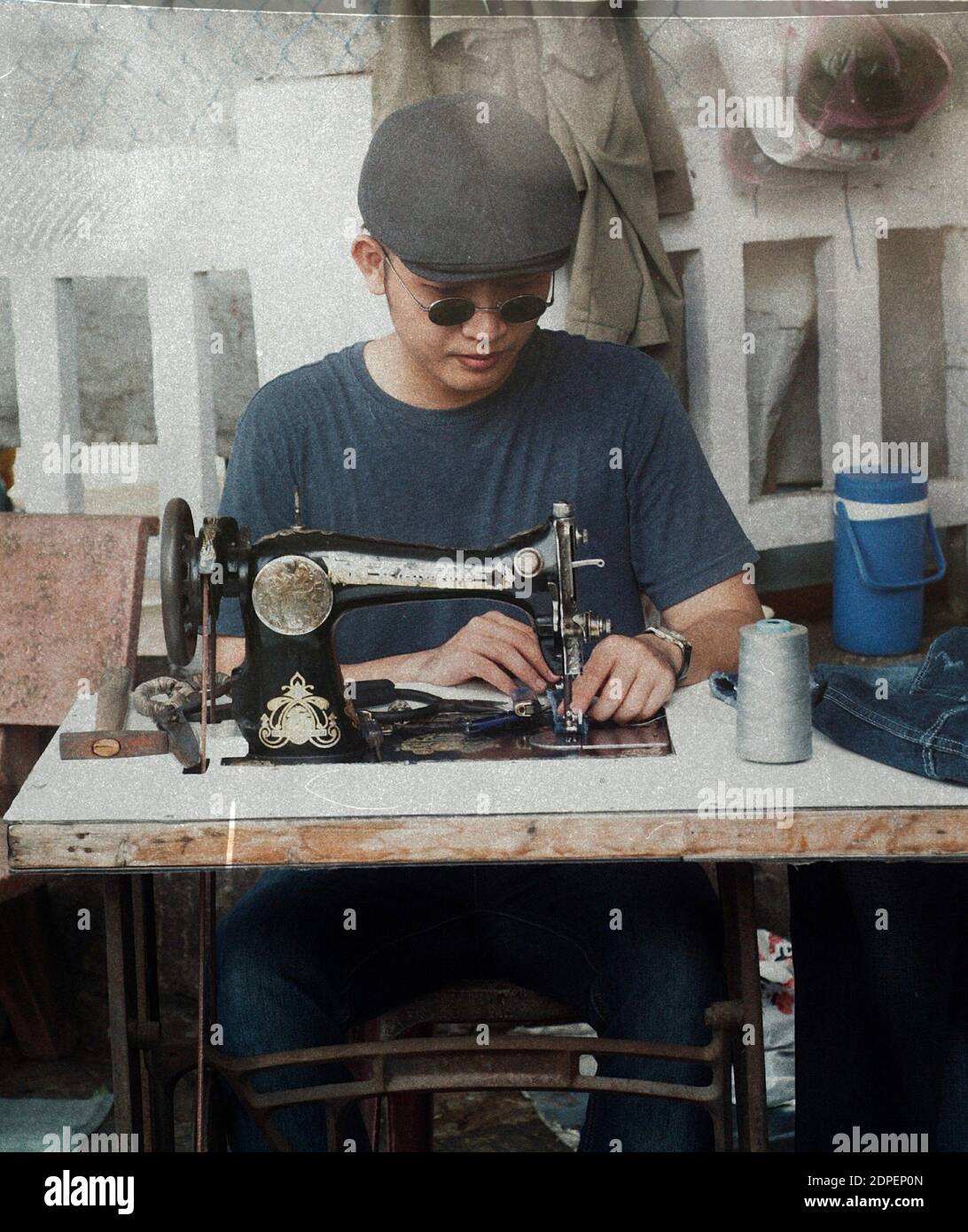 Indian Man Old Sewing Machine High Resolution Stock Photography and ...