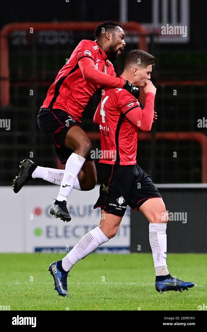Rwdm's Nicolas Rommens celebrates with his teammates after scoring ...